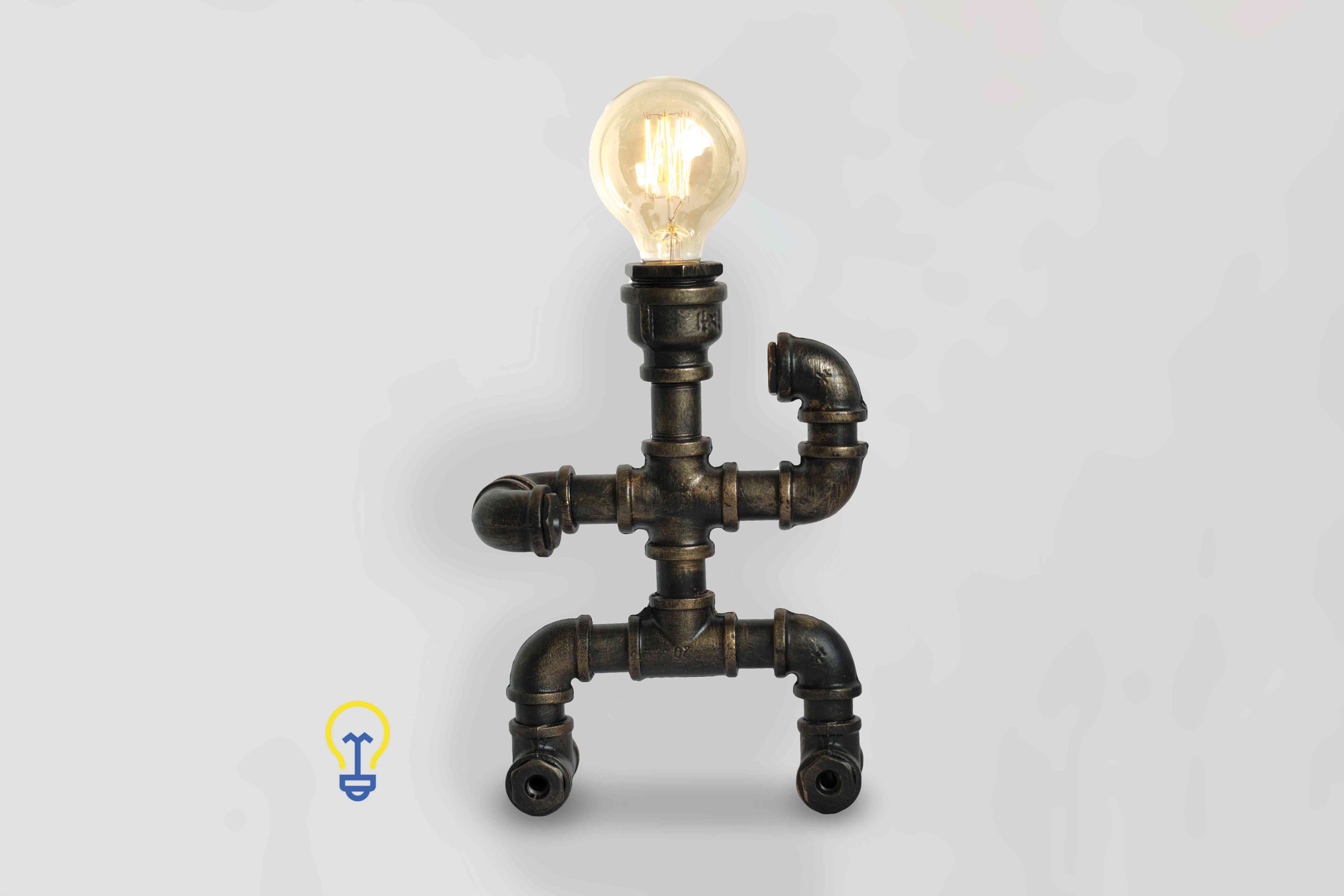 Industriële waterleiding bureaulamp mannetje - 123Lamponderdelen